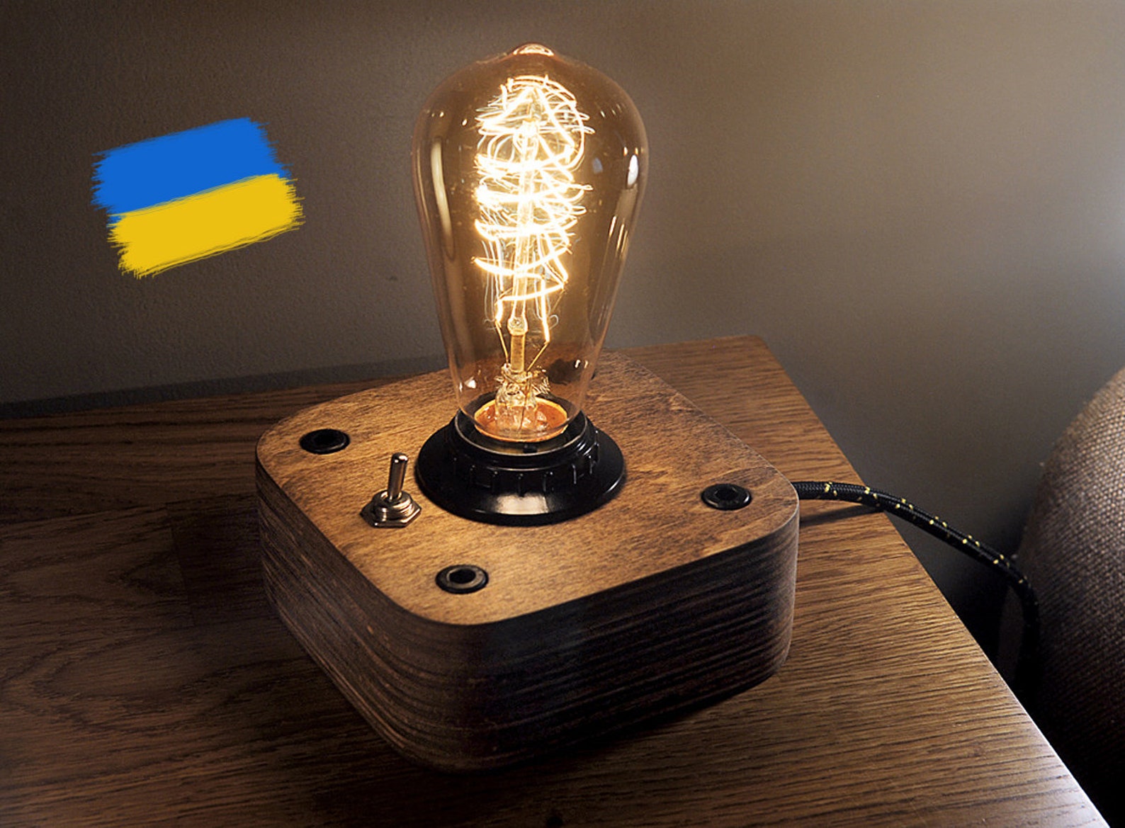 Wooden Edison Lamp Industrial Lamp Steampunk Lamp Night Lamp - Etsy
