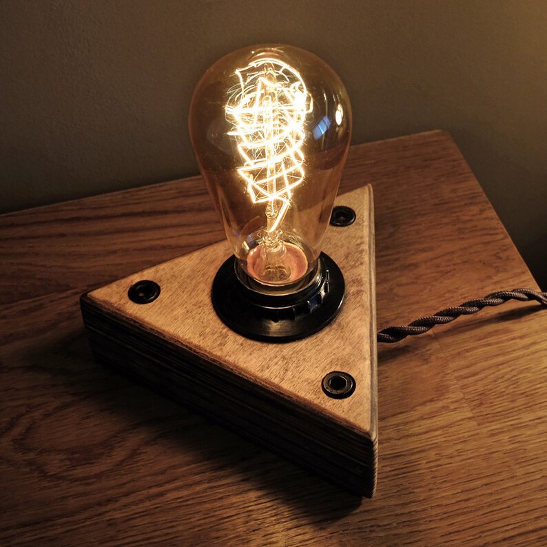 Wooden Lamp Edison Lamp Dimmer Industrial Lamp Steampunk Lamp - Etsy