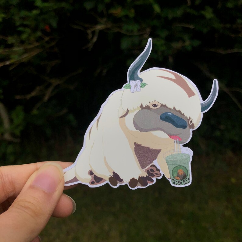 Avatar the Last Airbender Appa drinking Uncle Irohs Boba | Etsy