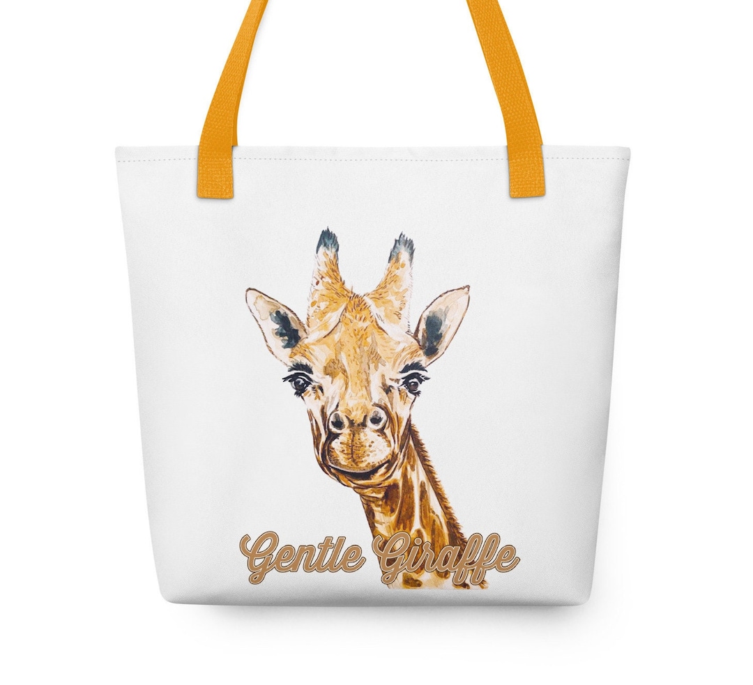 Giraffe Tote Bag, Soft Tote Bag, Giraffe Bag, Giraffe Lover Bag, Unique ...