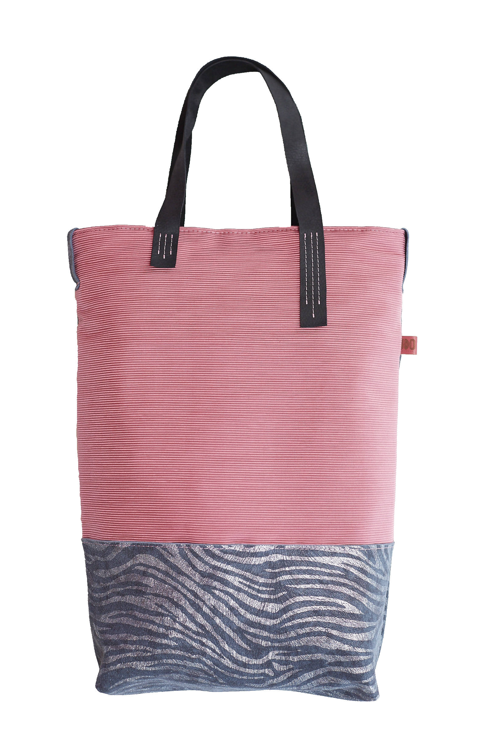 Large Fabric and Leather Bag Pink, Fabric Bag, Shopper, Design Bag ...