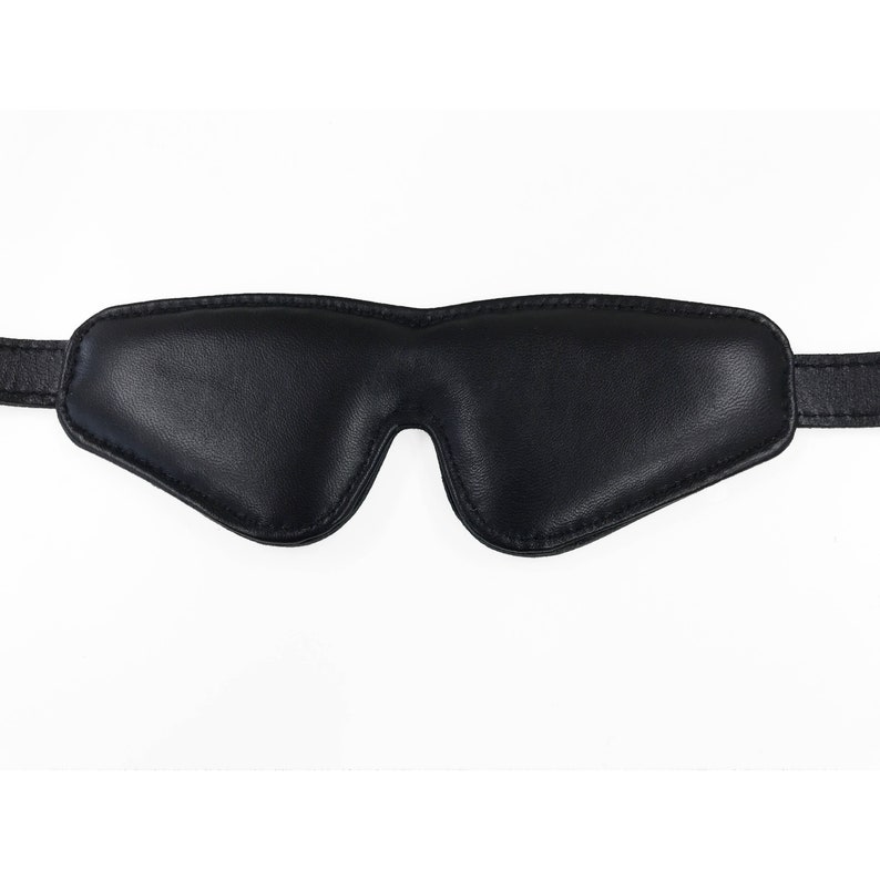 Black Leather Padded Blindfold With Colored Metal Buckle - Etsy