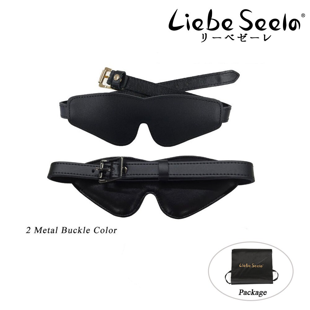 Black Leather Padded Blindfold With Colored Metal Buckle - Etsy