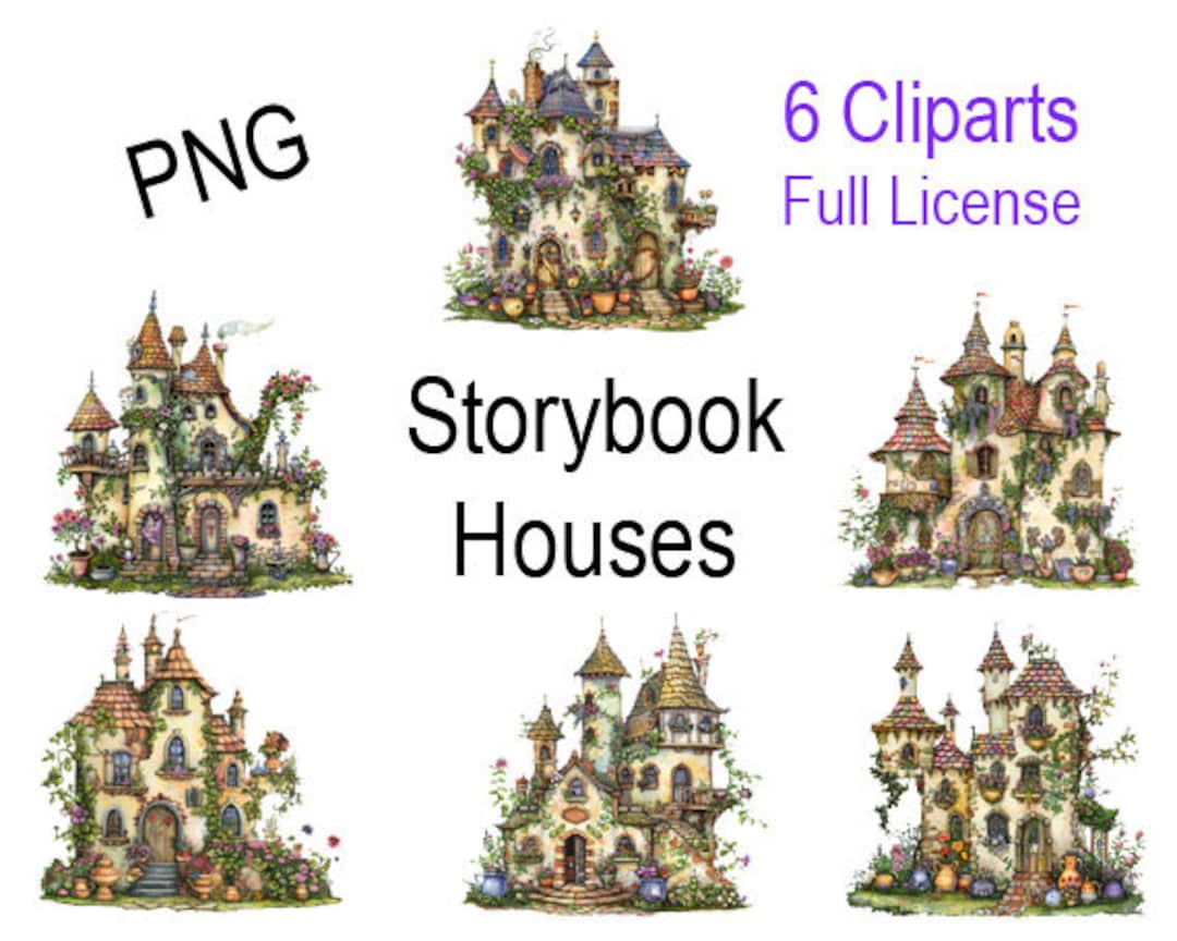 Storybook Houses Clipart - Etsy