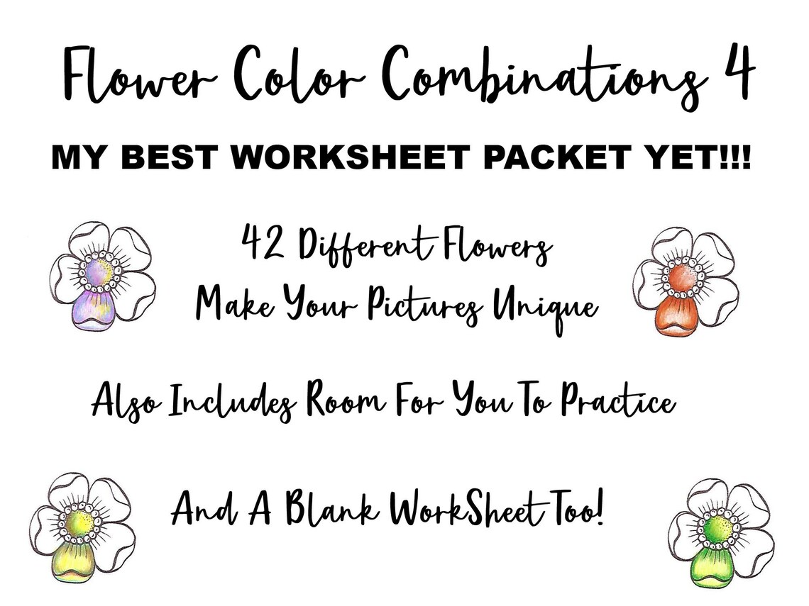 Flower Color Combinations 4 42 Unique Flowers to Make Your | Etsy