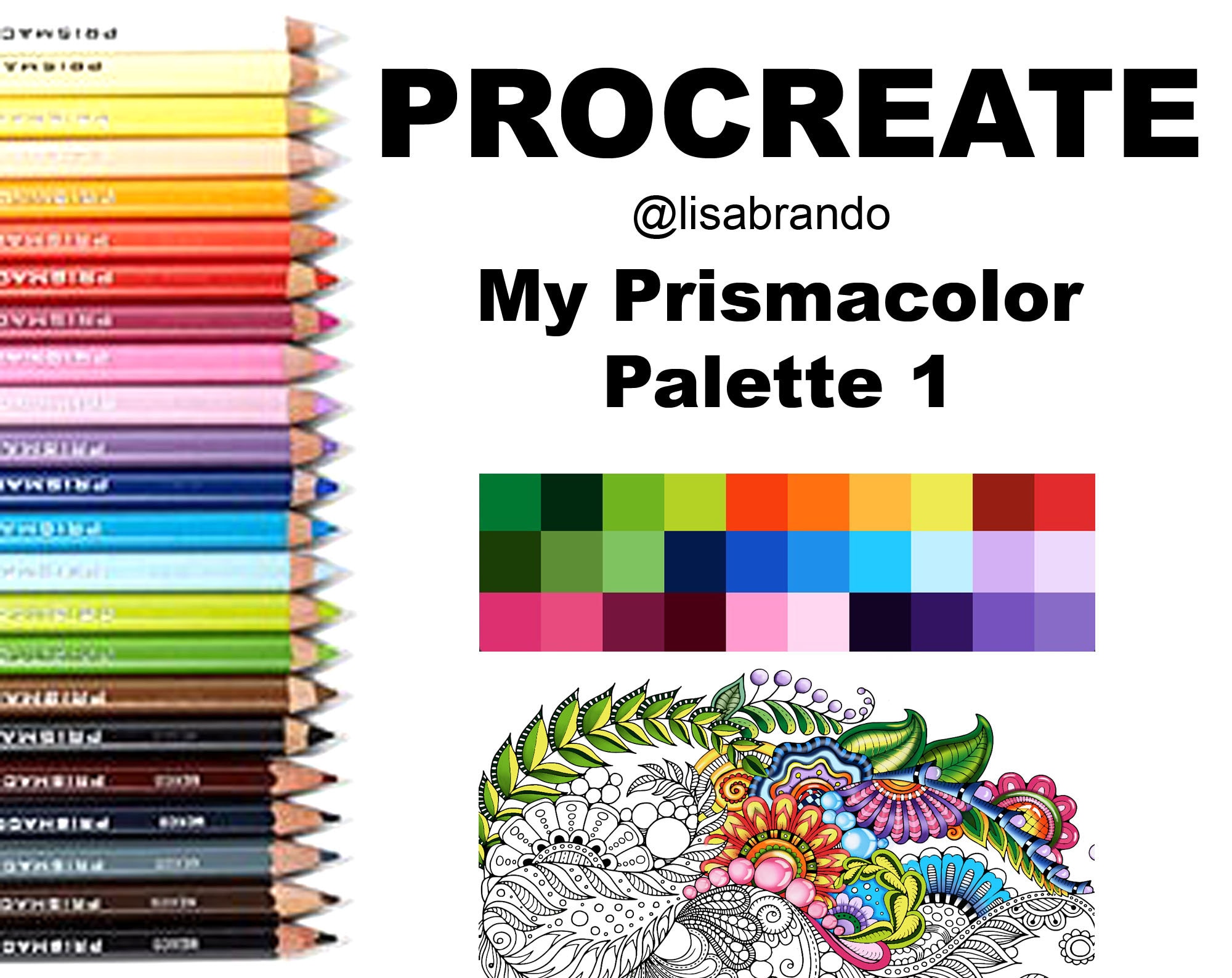 Prismacolor Color Palette 1 / Procreate Color Palette/ iPad - Etsy