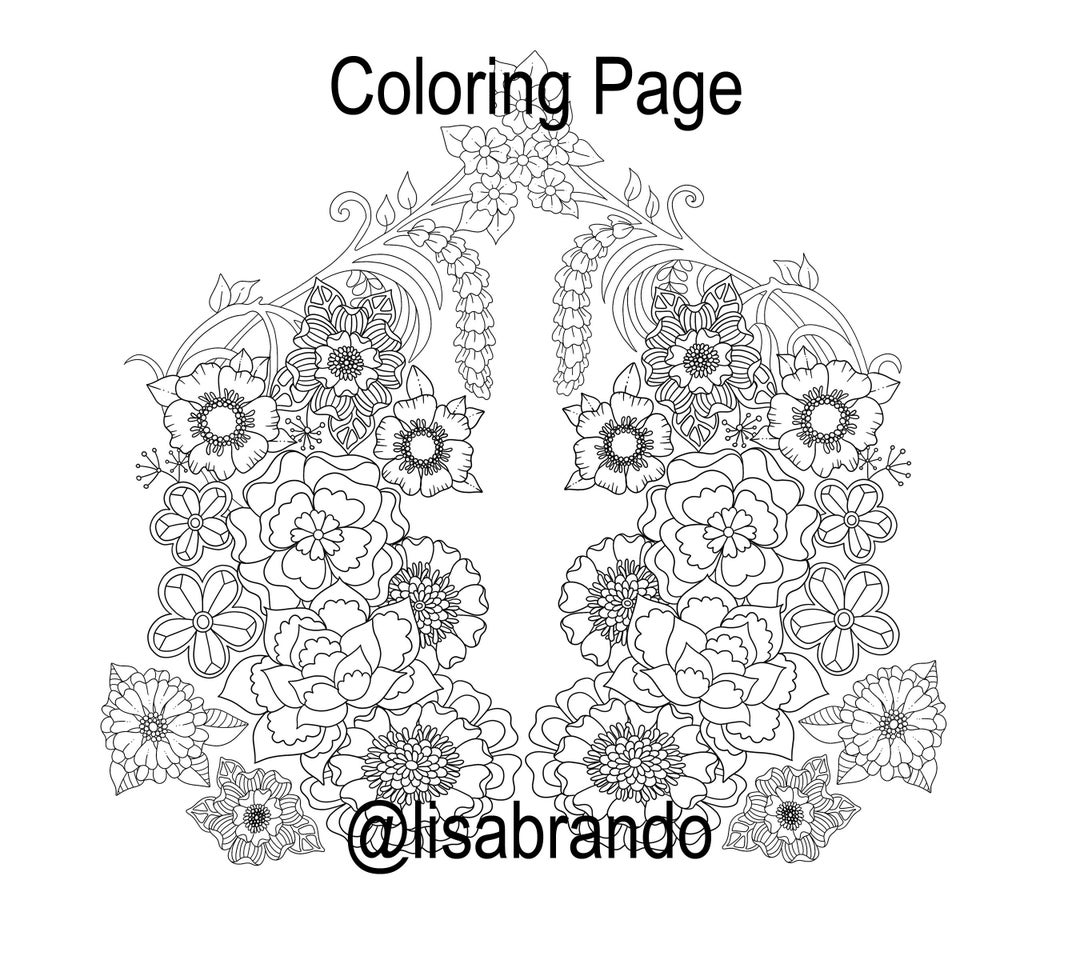Flower Tattoo Design Coloring Page for Adults - Instant Download ...
