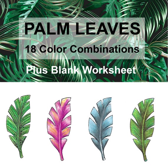 Palm Leaves Leaf Color Combinations for Colored Pencils Tips - Etsy