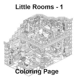 Little Tiny Rooms Coloring Page for Adults - Etsy