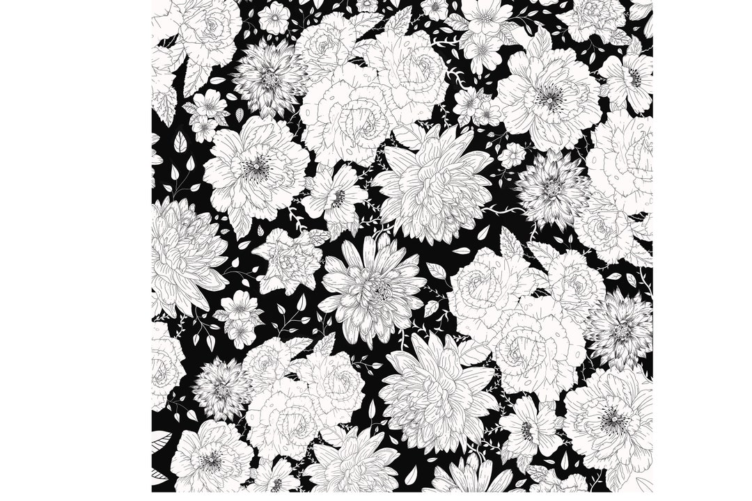 Seamless Floral Pattern Coloring Page Flowers Flower Coloring Lisa ...