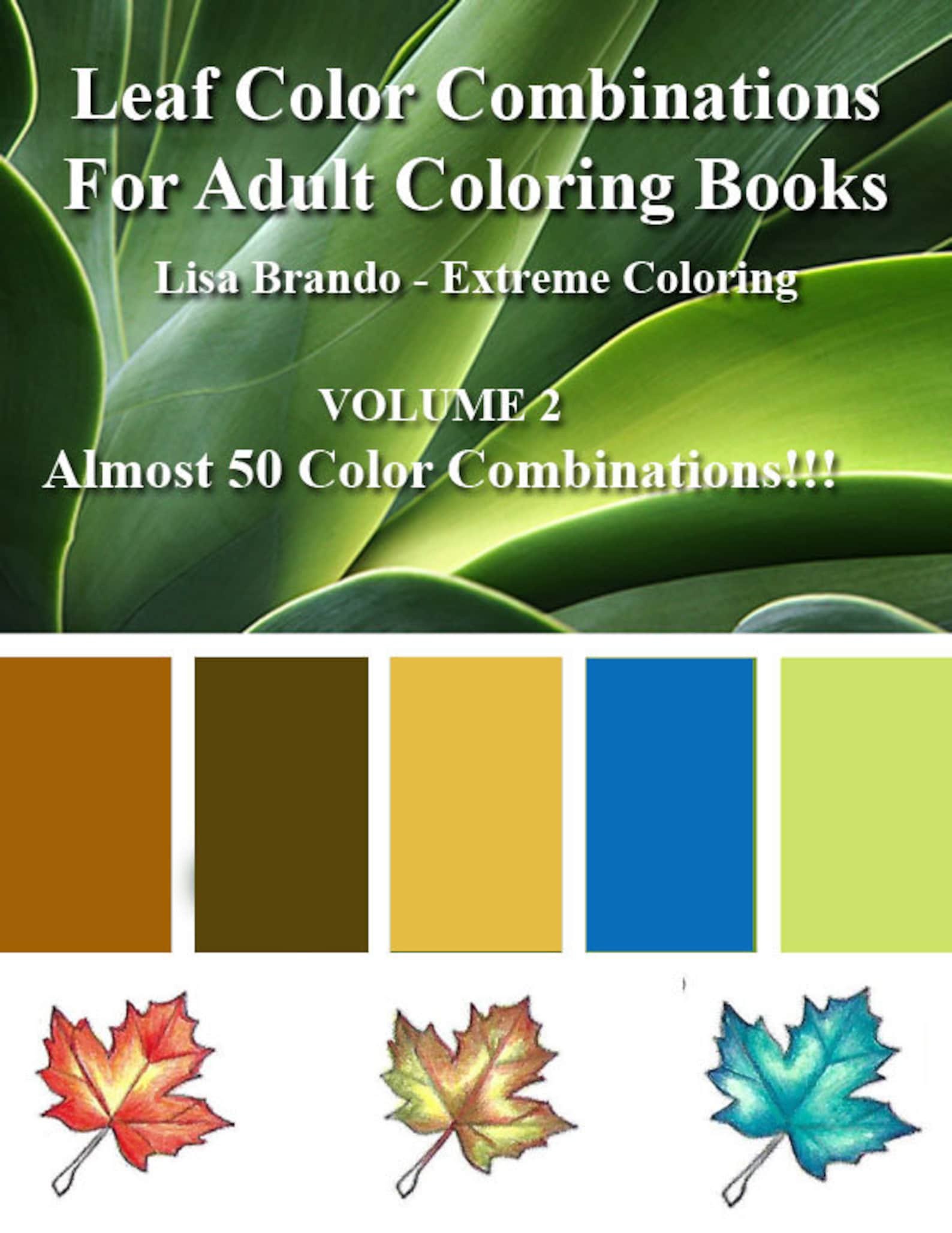 Leaf Color Combinations For Adult Coloring Books Prismacolor | Etsy