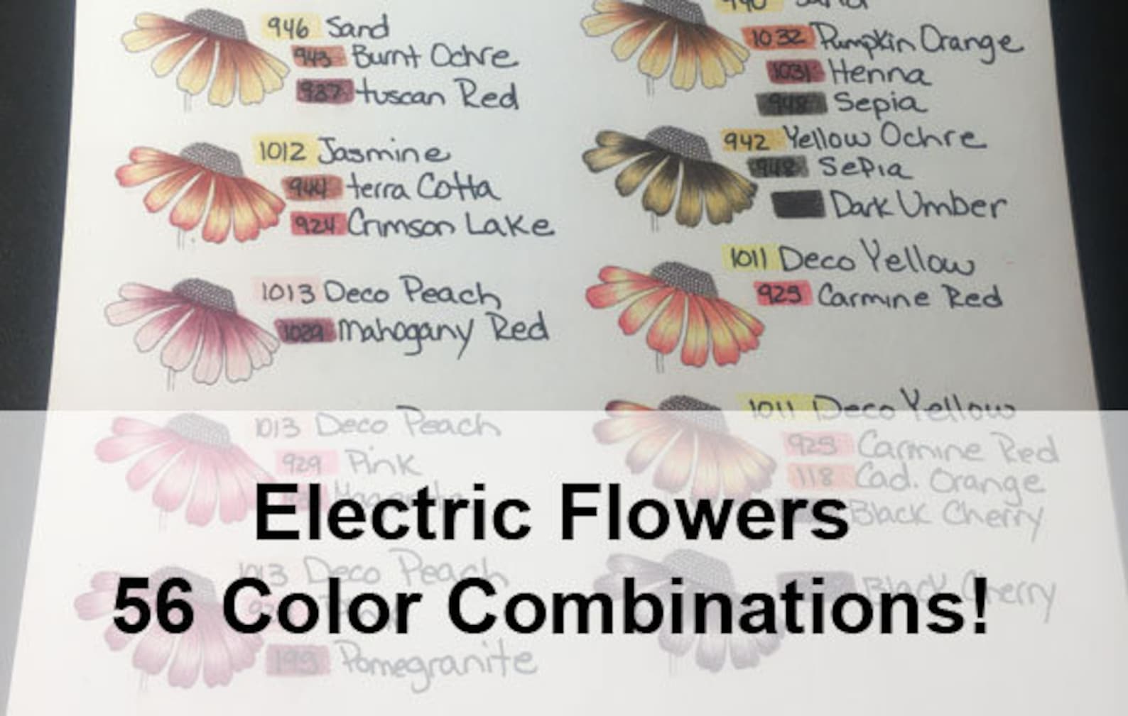 56 Electric Flower Combinations With Blank Coloring Template / - Etsy