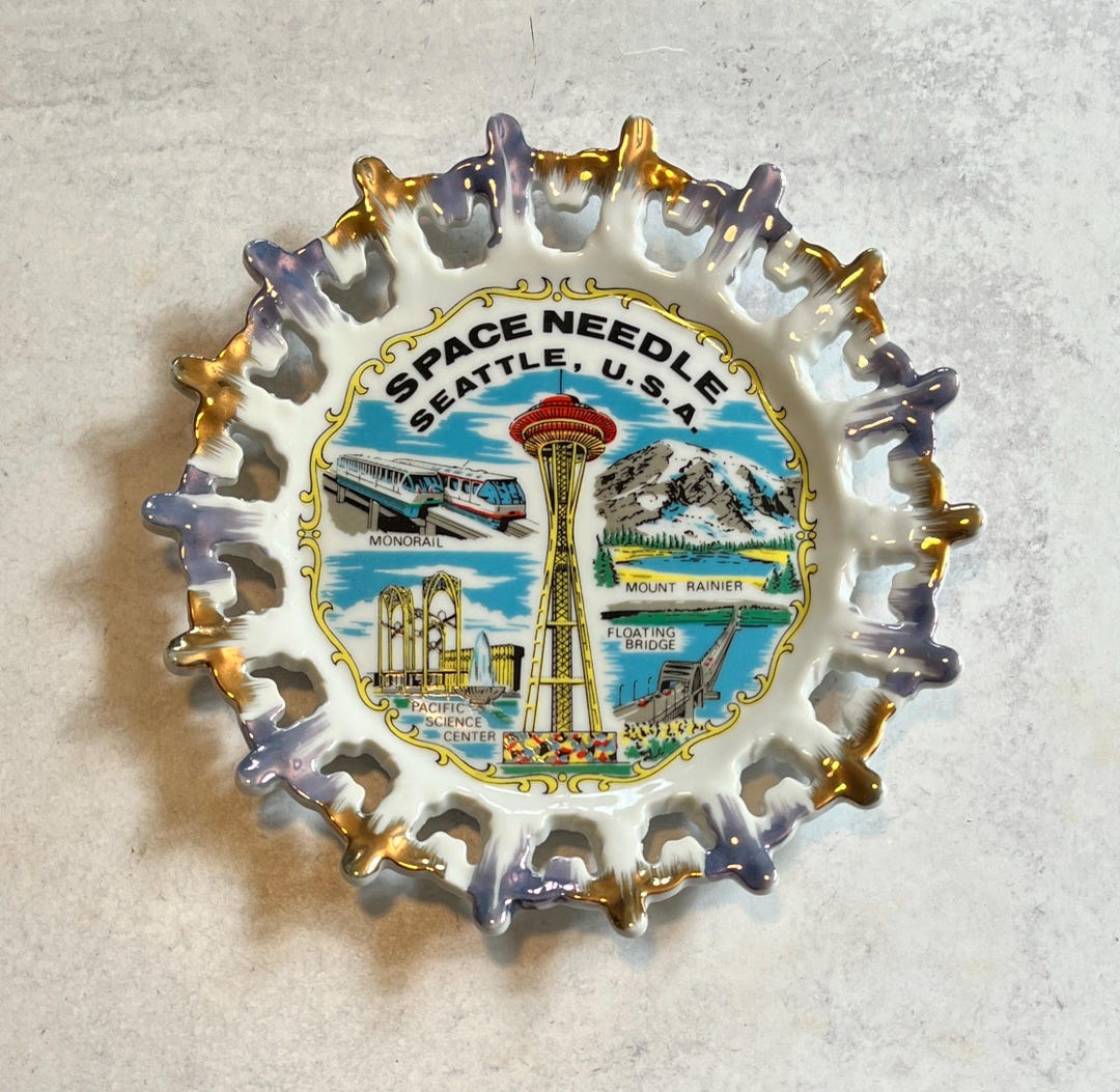 Vintage Space Needle Souvenir Plate: Seattle Washington State Plate - Etsy