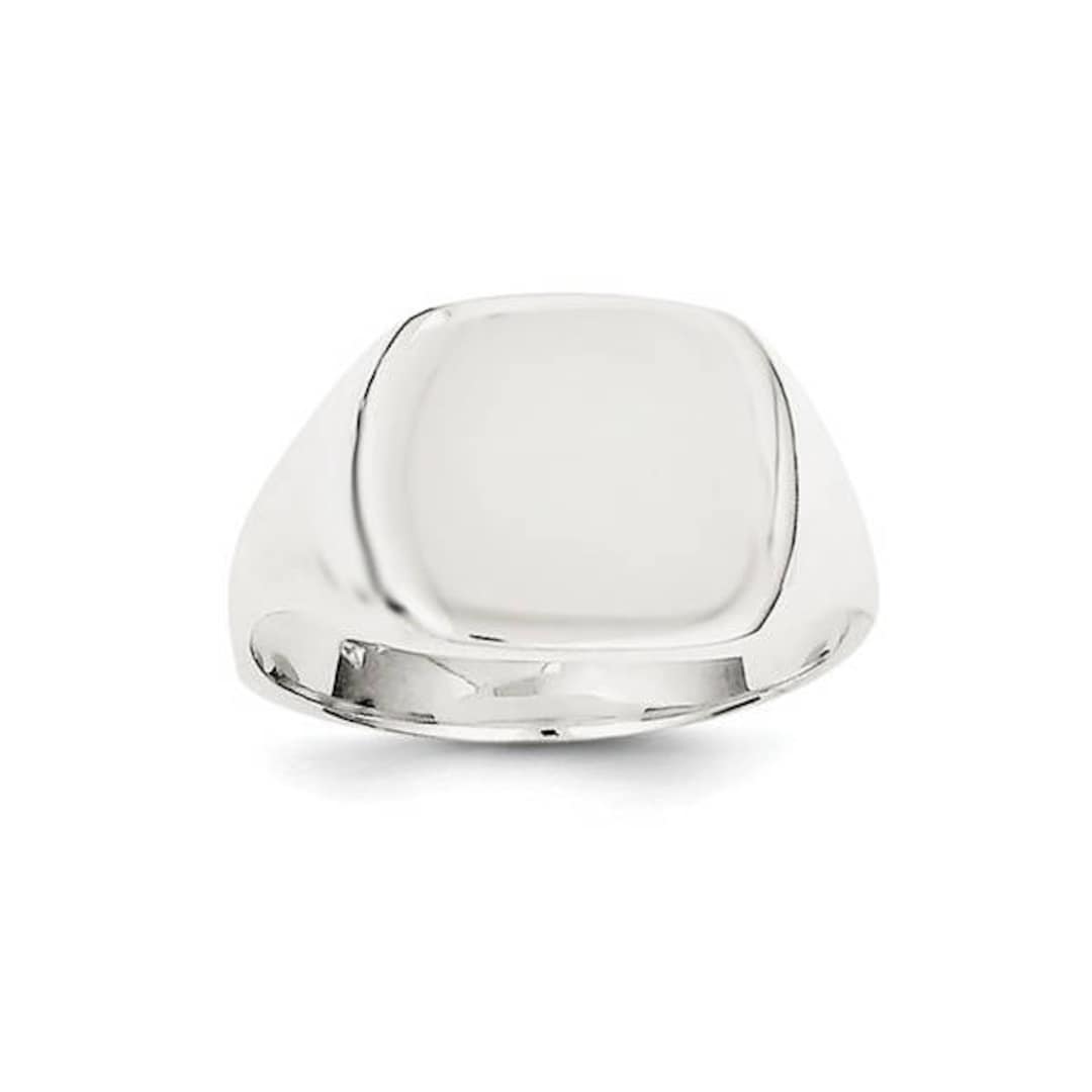 Custom Logo Sterling Silver Solid Back Signet Ring, Personaized Logo ...