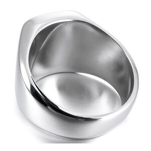 Laser Engraved Signet Ring Silver With Initial or Custom Logo - Etsy