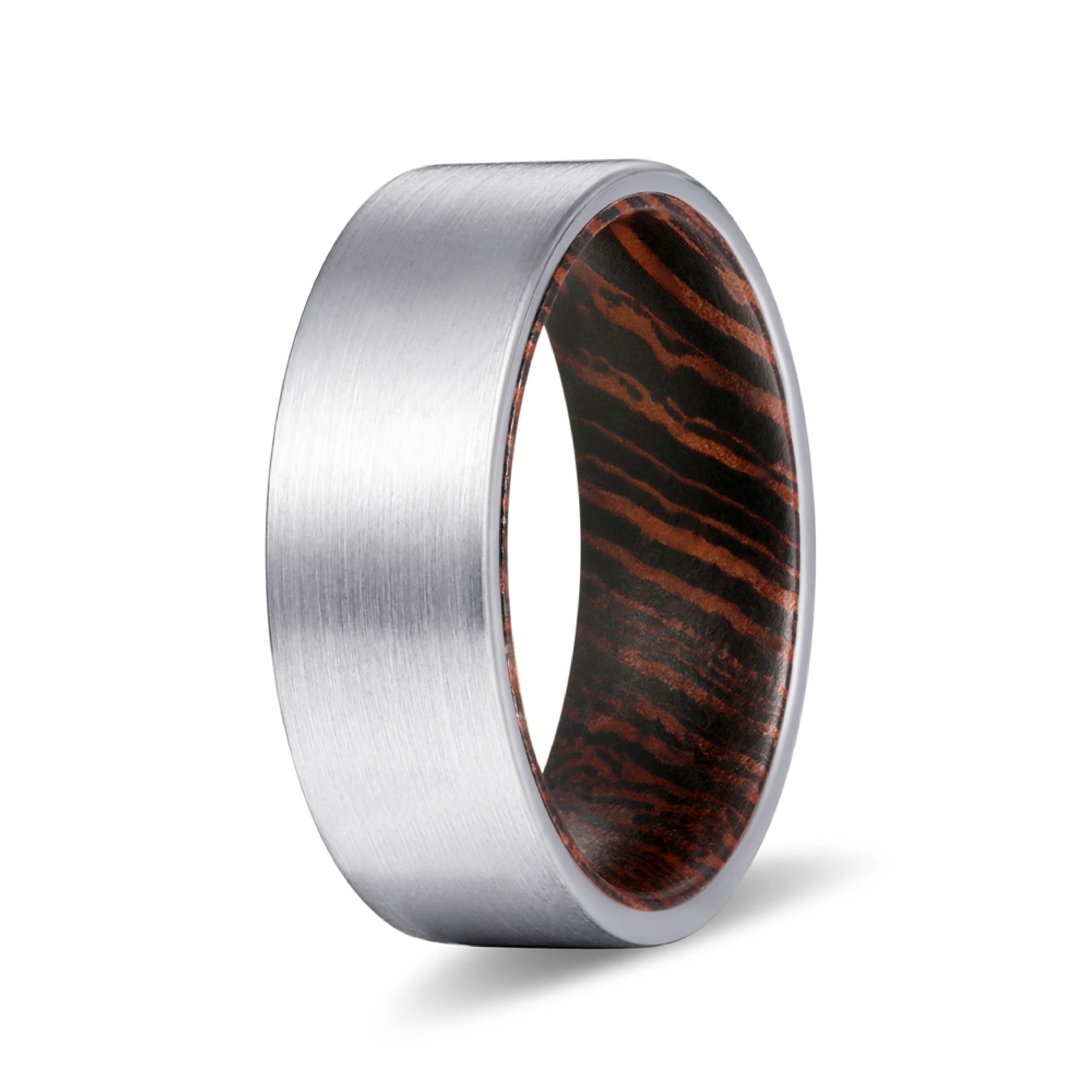 Tungsten Wood Rings | Wenge Wood Wedding Band, Wood Engagement ...