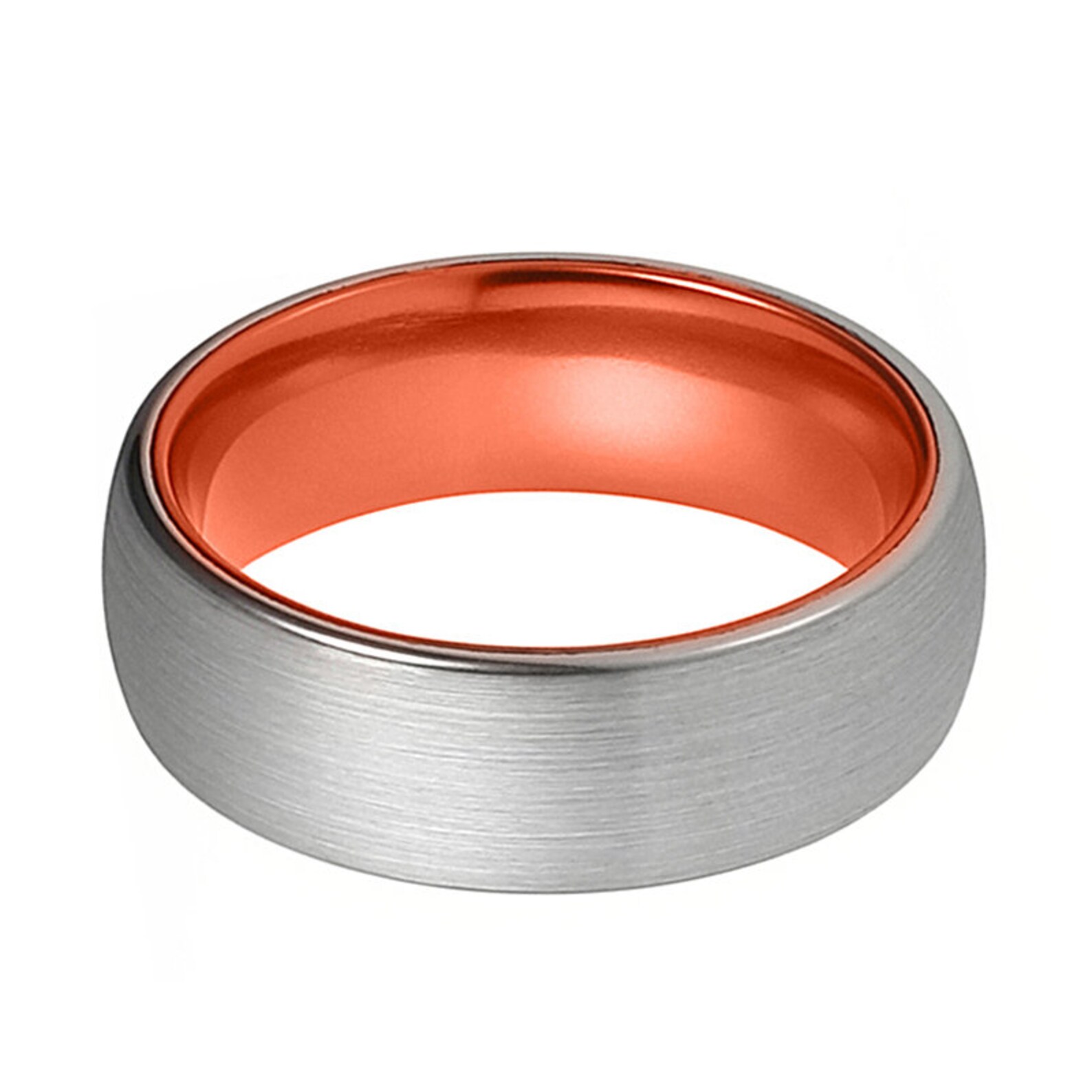 Orange Tungsten Ring Mens Wedding Band Atomic Orange - 4mm, 6mm, 8mm ...