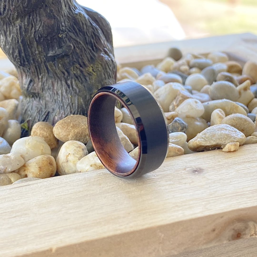 Wood Rings | Snake Wood Ring, Tungsten Carbide Wedding Band, Wood ...