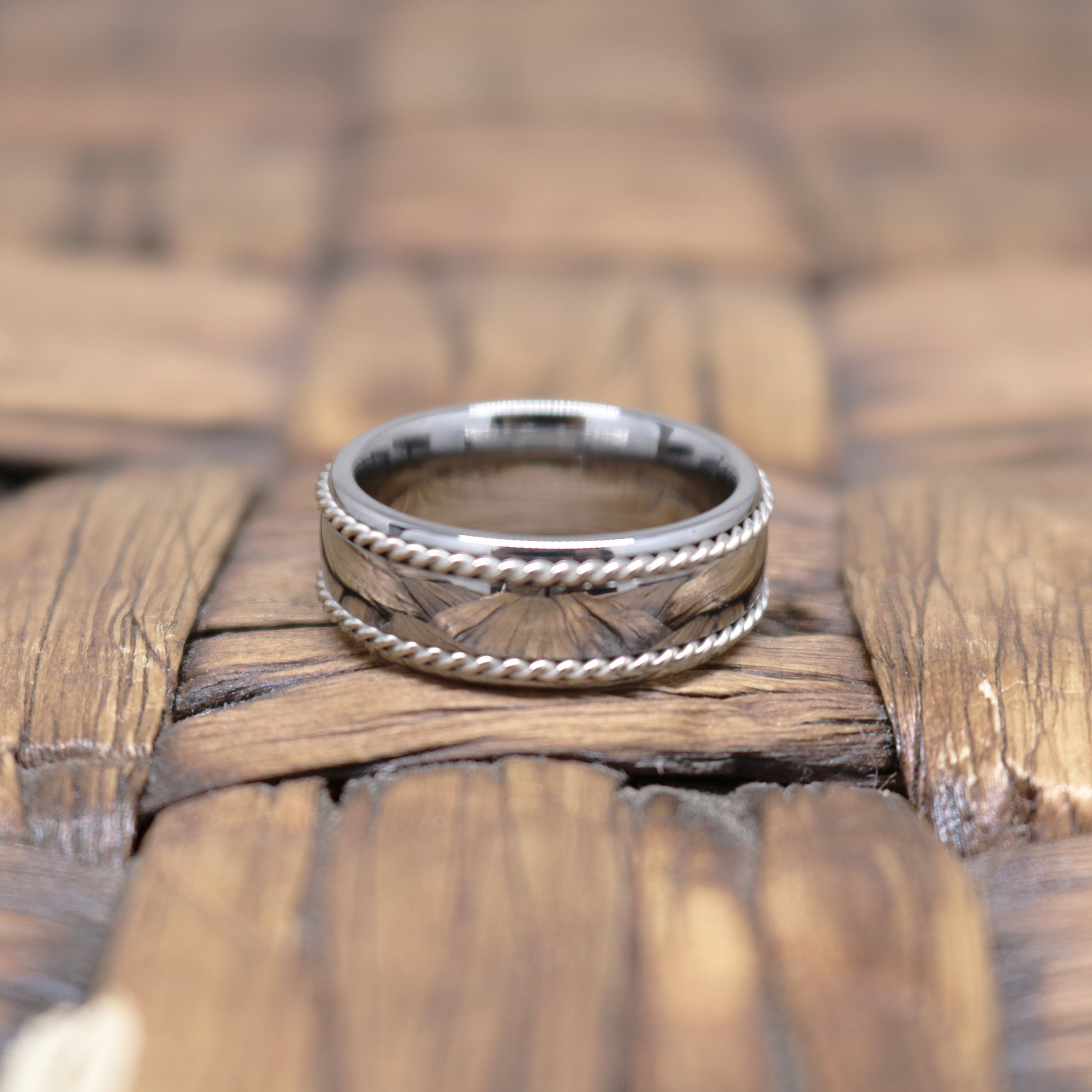 Tungsten Ring Silver Double Groove Rope Tungsten Carbide - Etsy