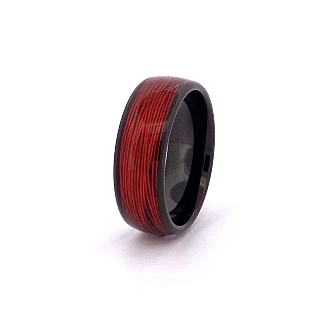Tungsten Ring Red | Men's Tungsten Wedding Band | Tungsten Carbide Ring ...