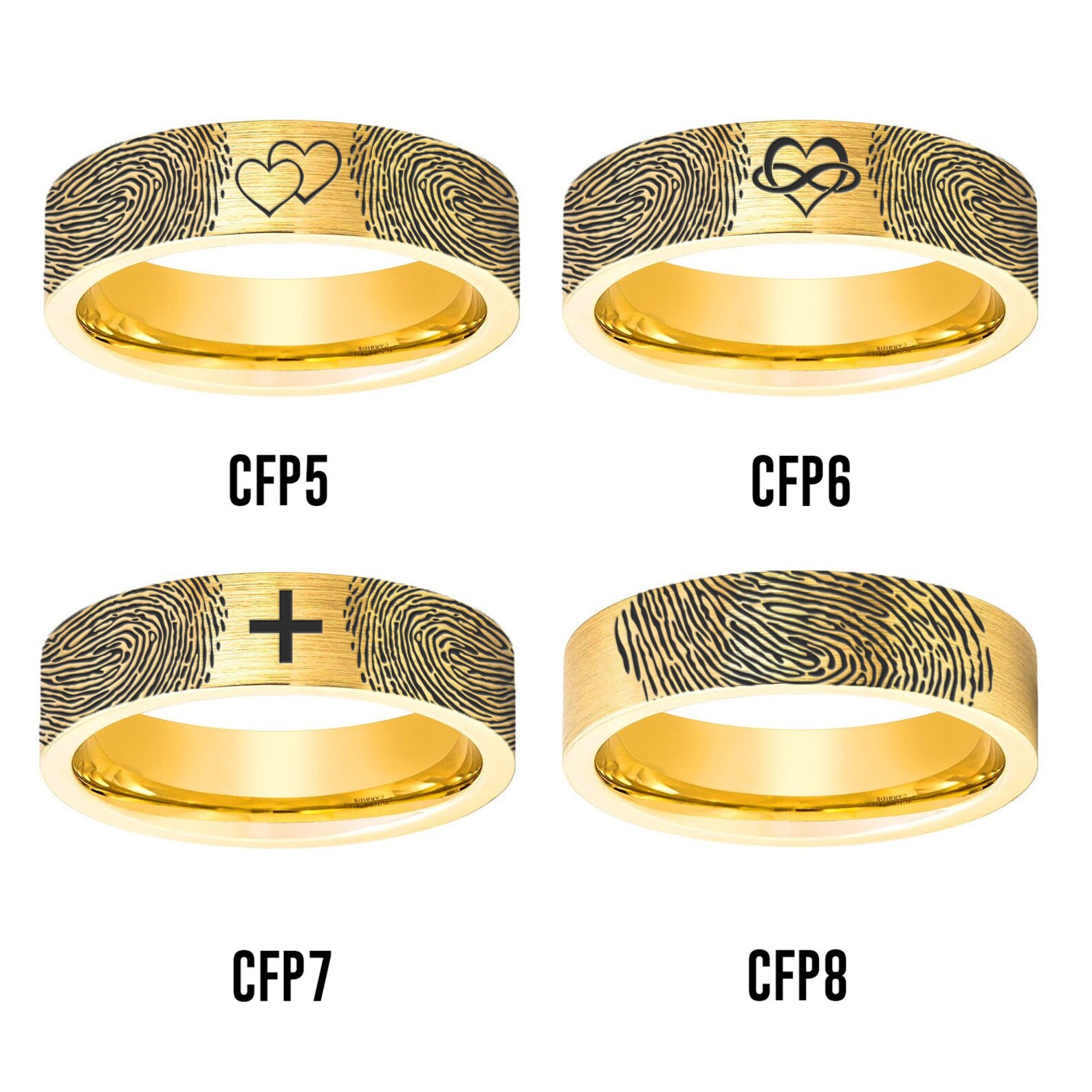 Personalized Ring Two Fingerprint Ring Actual Fingerprint | Etsy