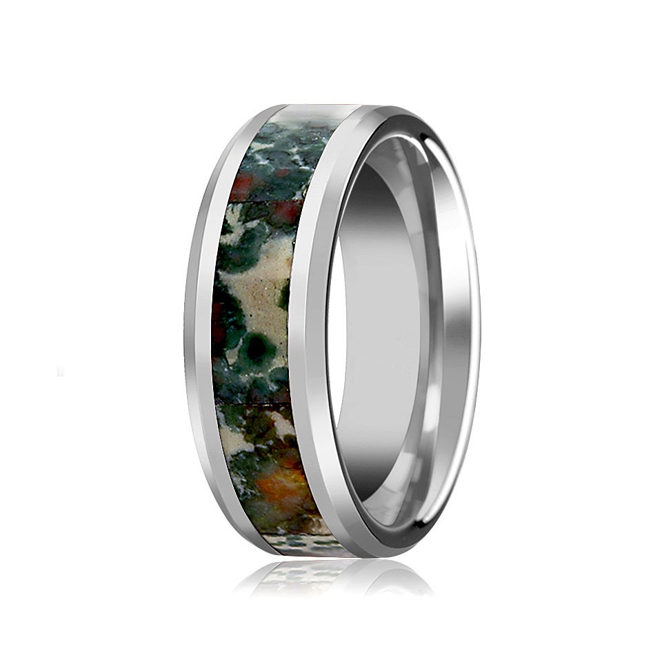 Dinosaur Tungsten Ring Coprolite Fossil Inlay Tungsten - Etsy