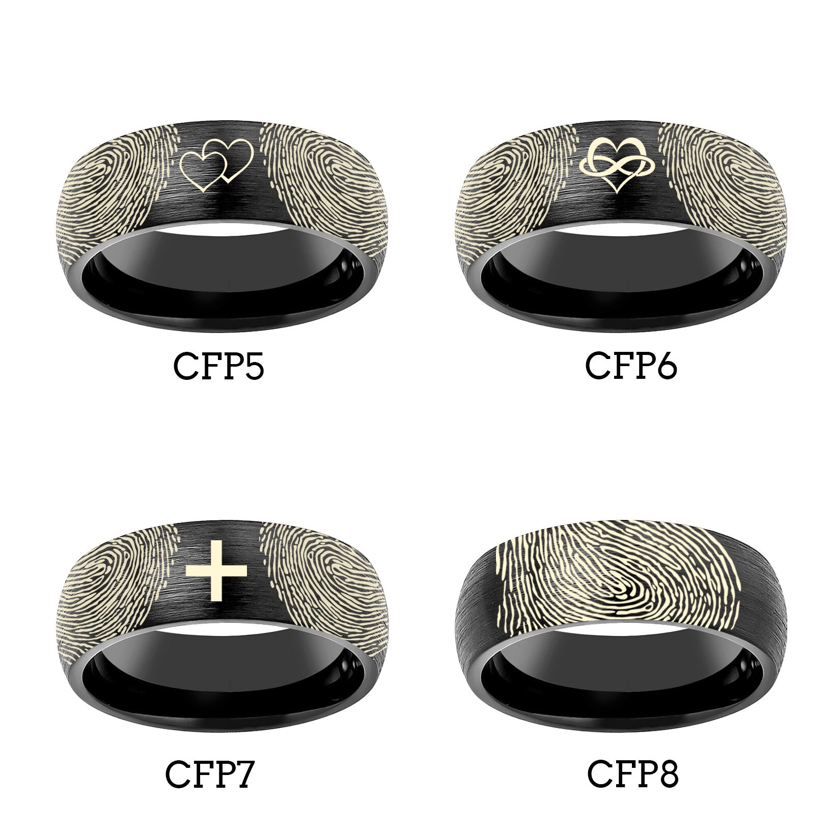 Fingerprint Jewelry | His and Her Fingerprint, Couples Ring, Promise ...