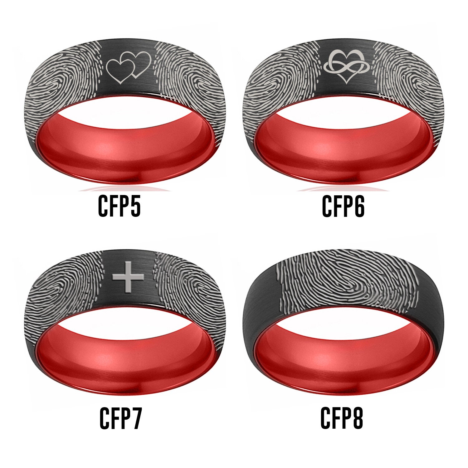 Fingerprint Jewelry | His & Her Fingerprint, Couples Ring, Promise Ring, Custom Engraved Ring ...