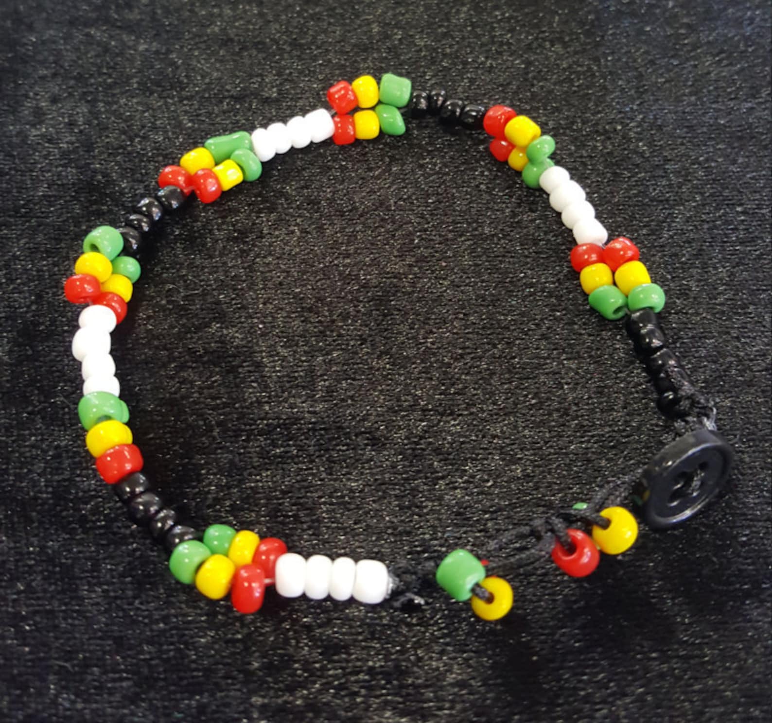 Button Bracelets/anklets, Rasta Necklace, Rasta Jewelry, Jamaican ...