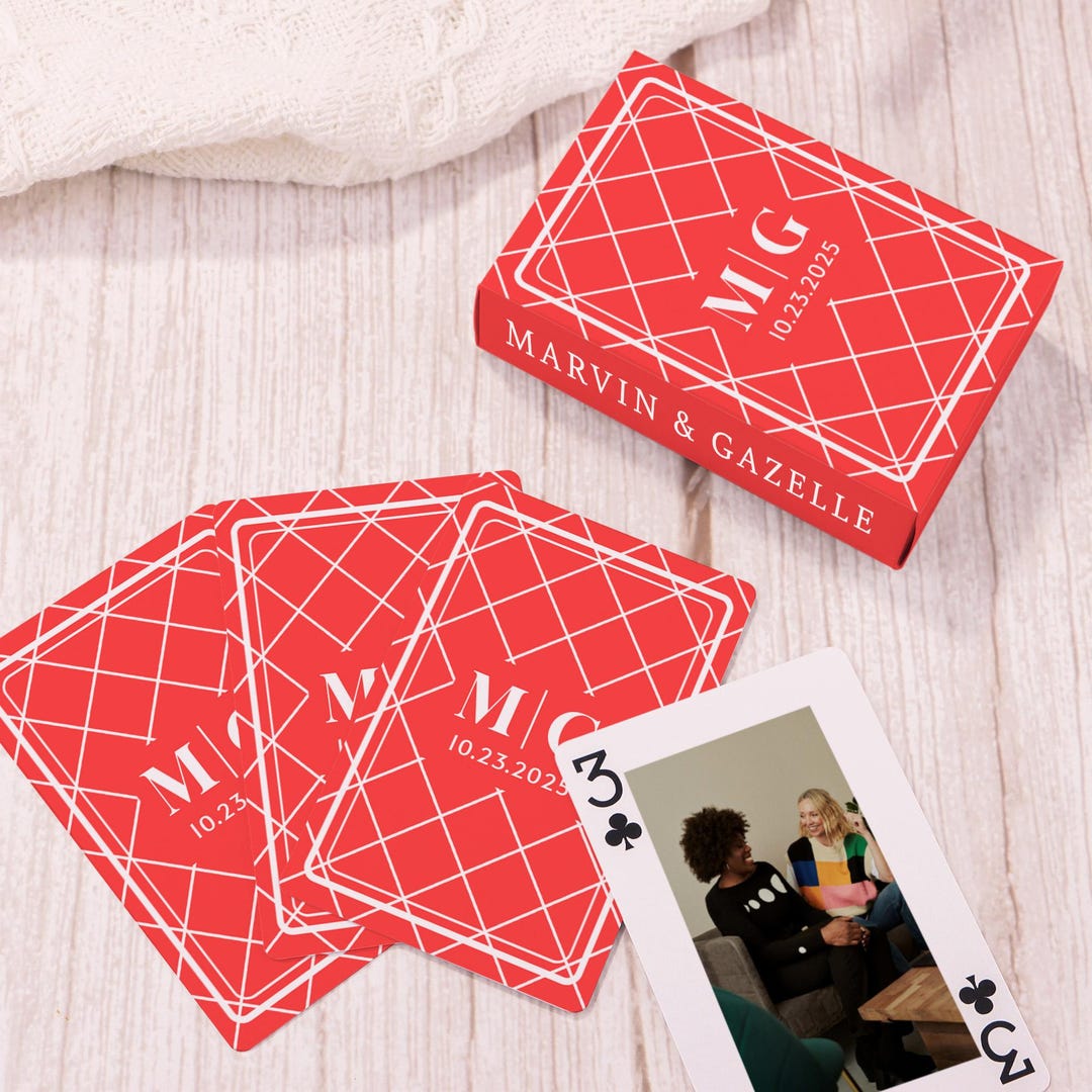 Custom Couple Photo Playing Cards | Personalized Couple Birthday Gifts ...