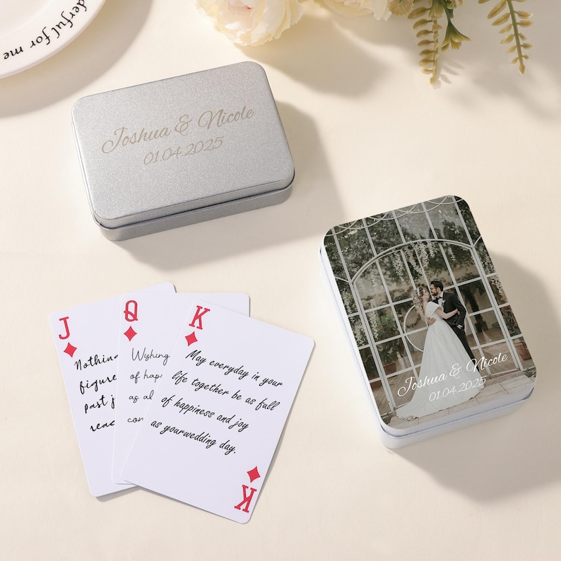 Wedding Guest Book Alternative, Blank Playing Cards With Box, Guest ...