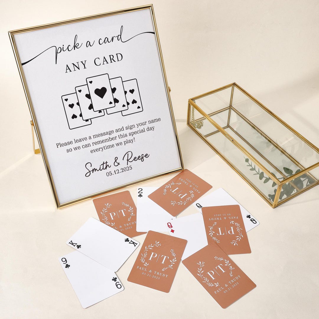 Custom Guest Book Playing Cards, Blank Playing Cards, Wedding Guest ...