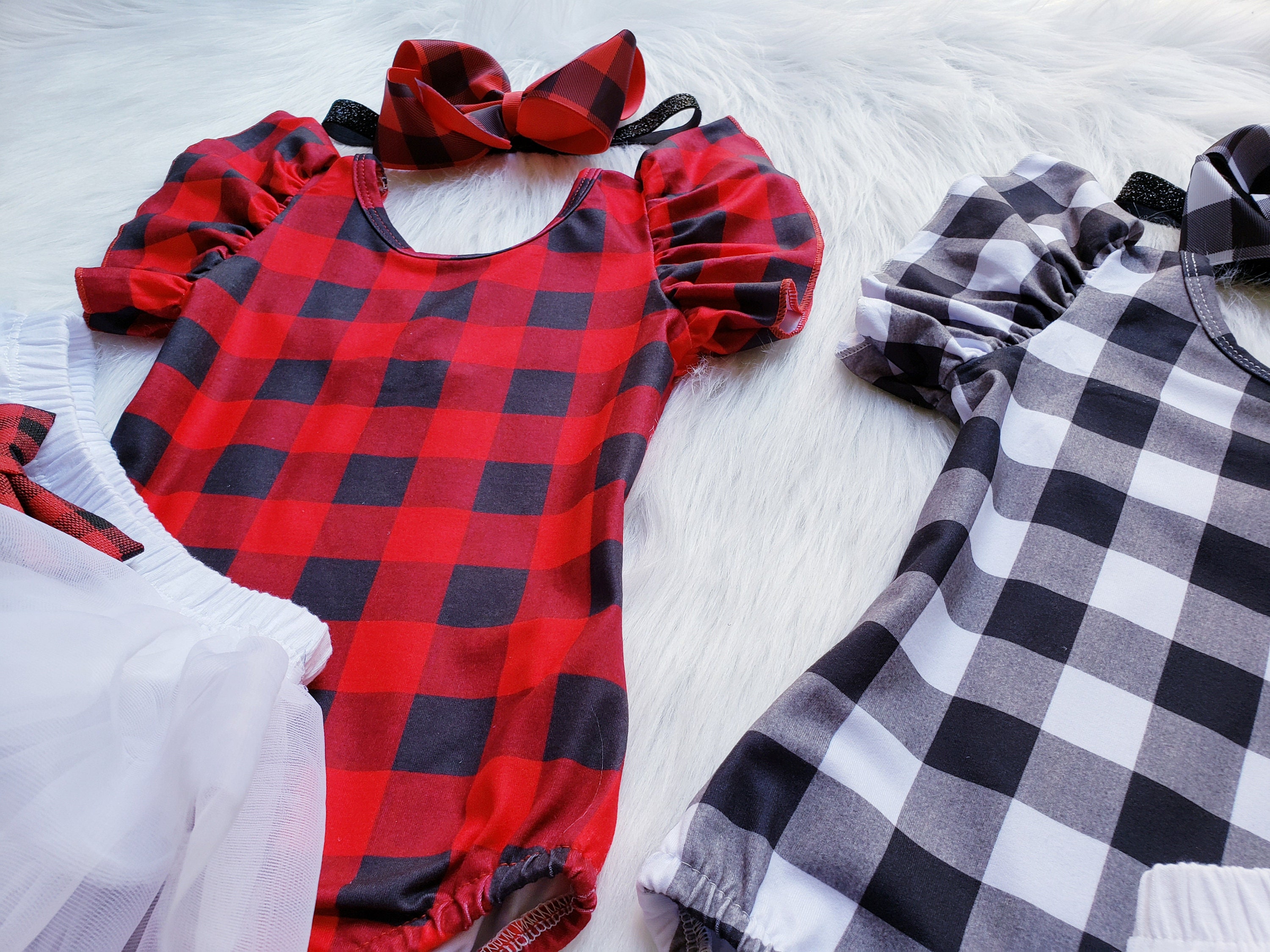 Buffalo Plaid Christmas Outfit: Girls Leotard, Tutu Bloomer Set - Etsy