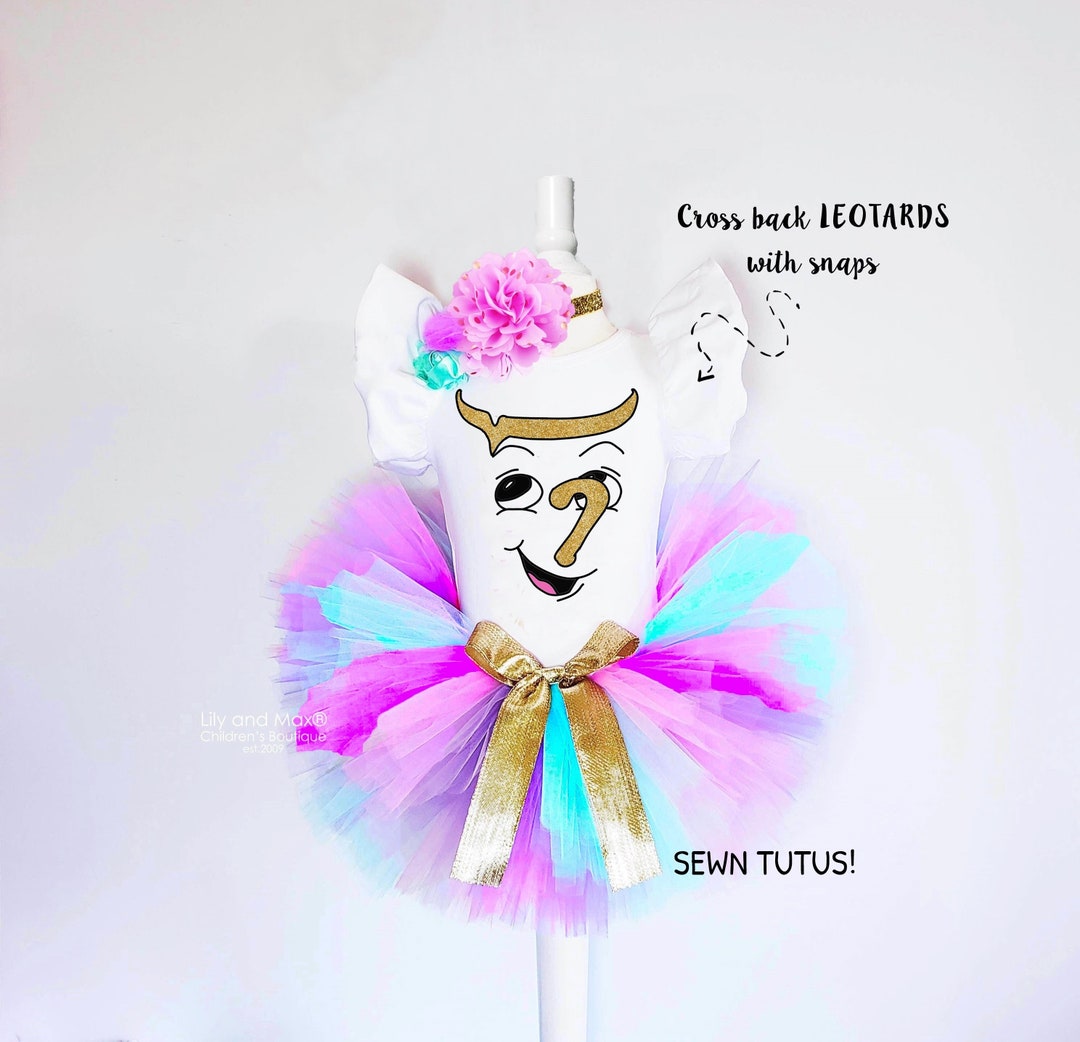 Halloween Costume, Teacup Girl Tutu Outfit, Chip Birthday Leotard Mrs ...