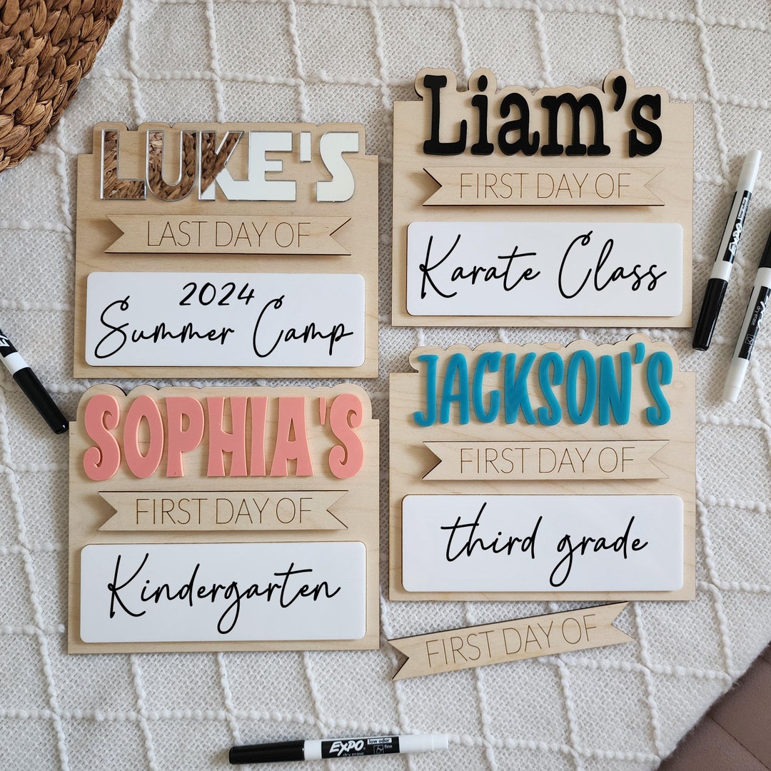 Personalized First Day/last Day School Sign: Reusable Dry Erase Board ...