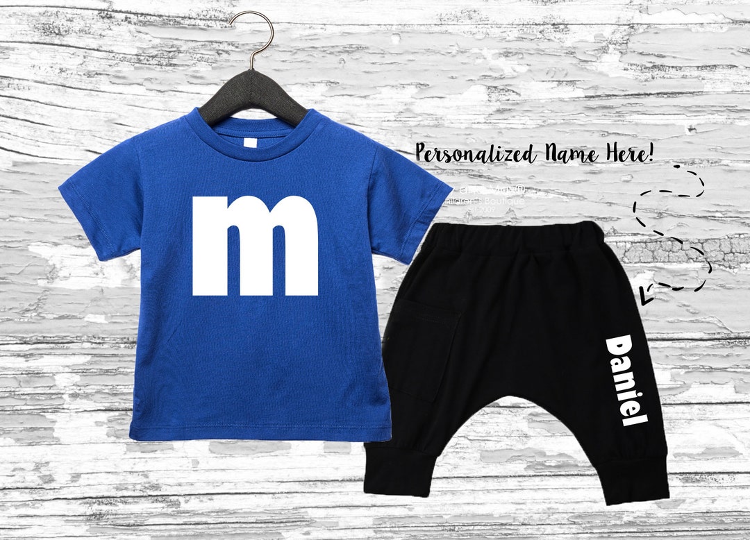 Blue M Boy Outfit, M Candy Outfit, Blue M Shirt , M Inspired Costume ...