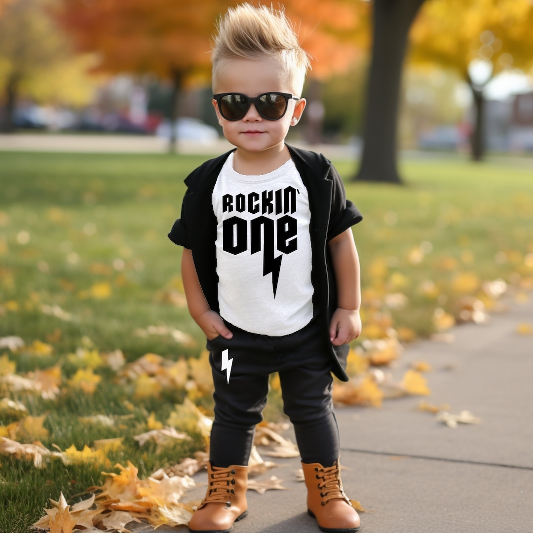 Rockin One Birthday Boy Outfit, Rockn Roll Boy Pant Set, Boy Outfit ...
