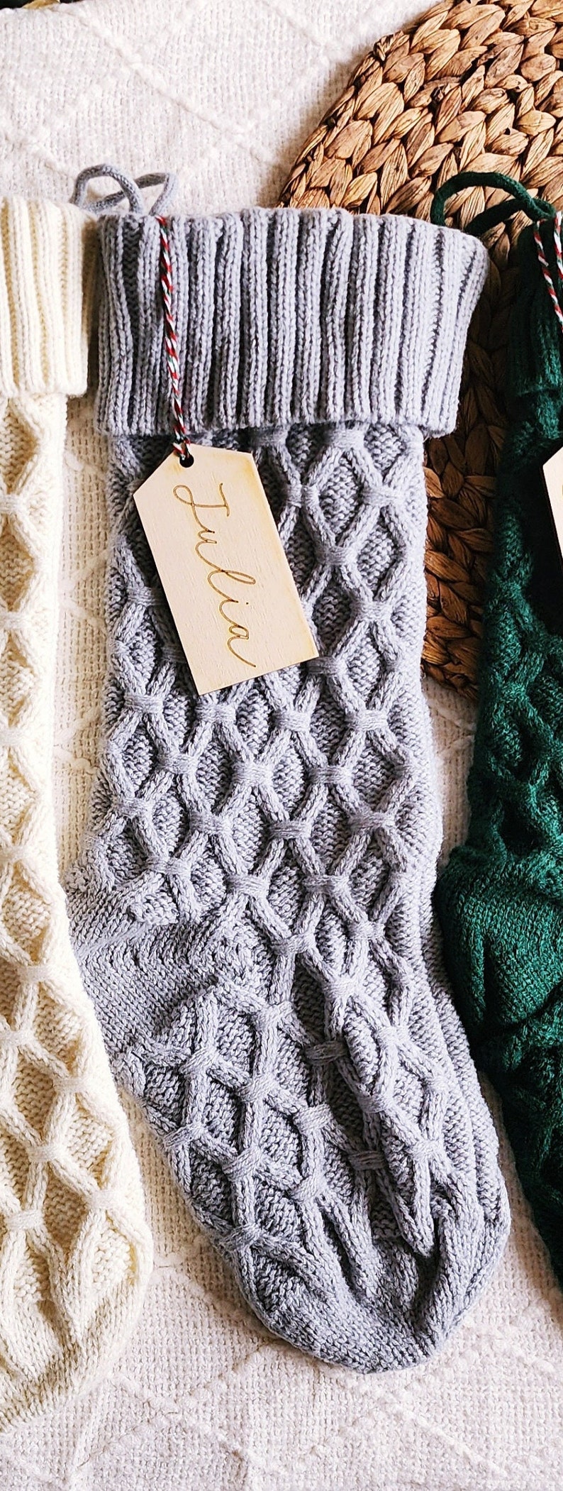 Personalized Christmas Stockings Farmhouse Knit Stockings Knit - Etsy