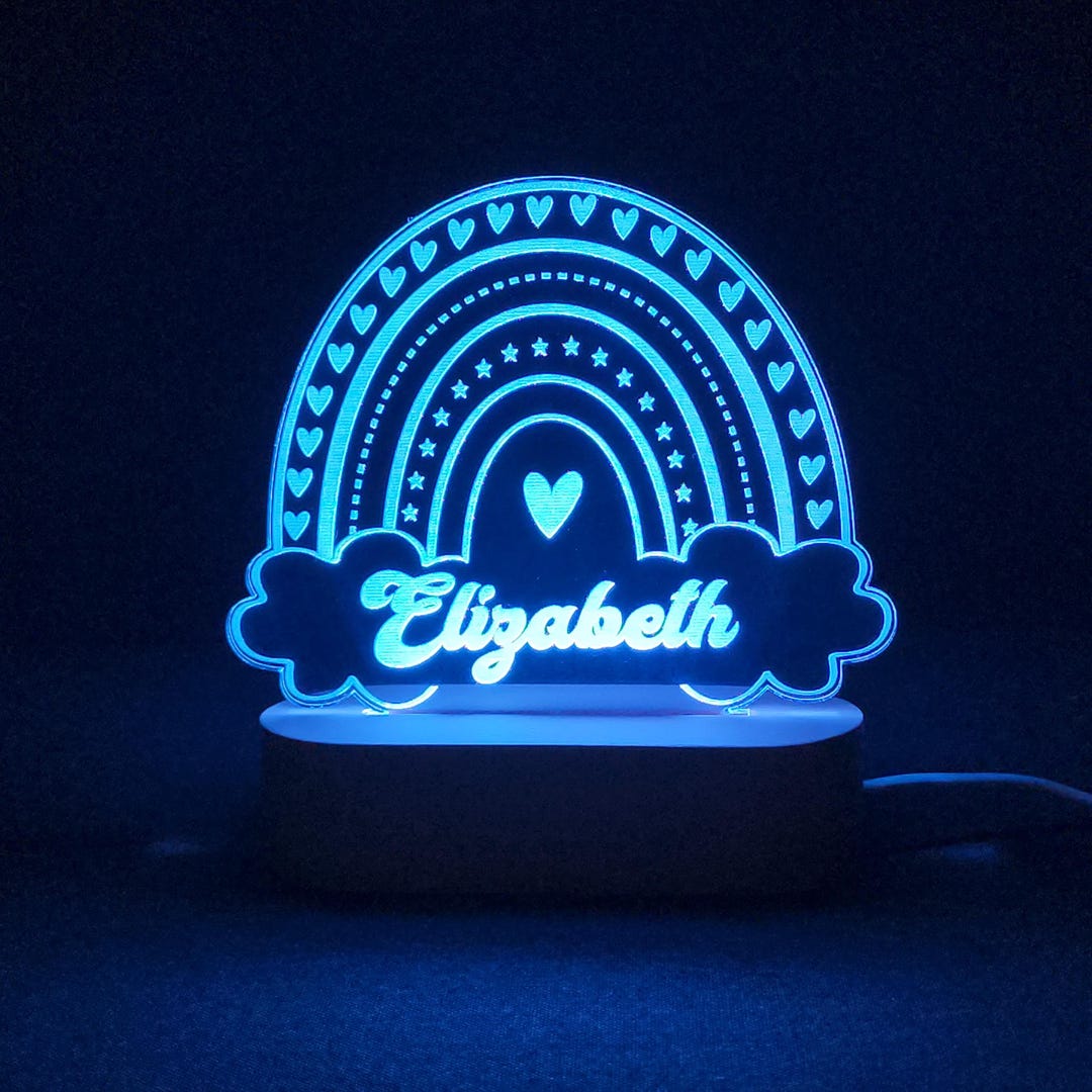 Personalized Rainbow Night Light: Custom Kids LED Room Decor - Etsy