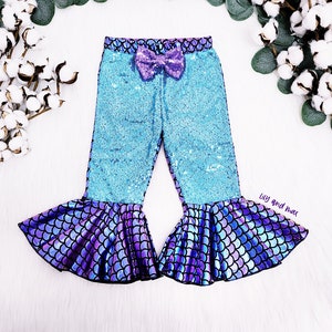 Mermaid Sequin Bell Pants, Mermaid Baby Pants Mermaid Scale Sequin ...