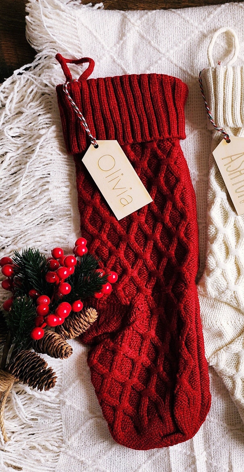 Personalized Christmas Stockings Farmhouse Knit Stockings Knit - Etsy