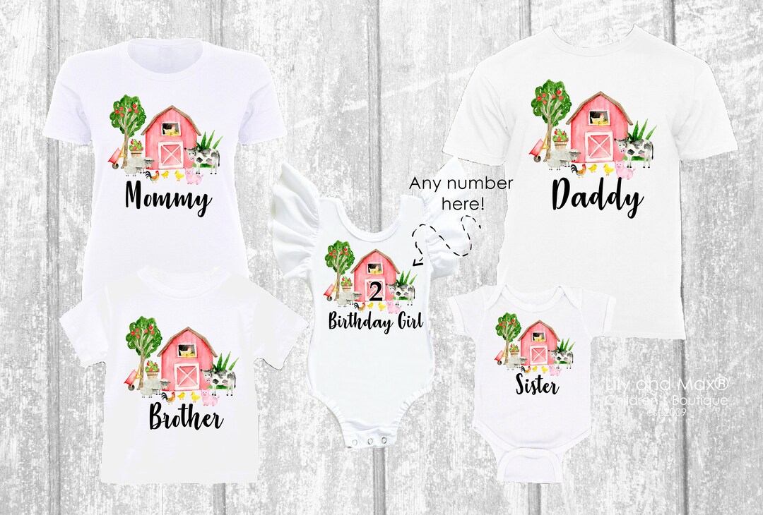 Farm Birthday Family Shirts: Matching Barnyard Outfits - Etsy
