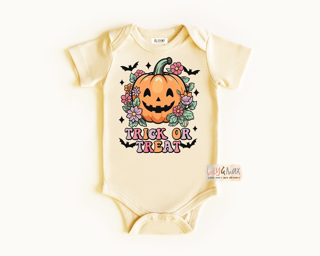 Halloween Retro Vibes Baby Bodysuit, Trick or Treat Spooky Vibes Shirt ...