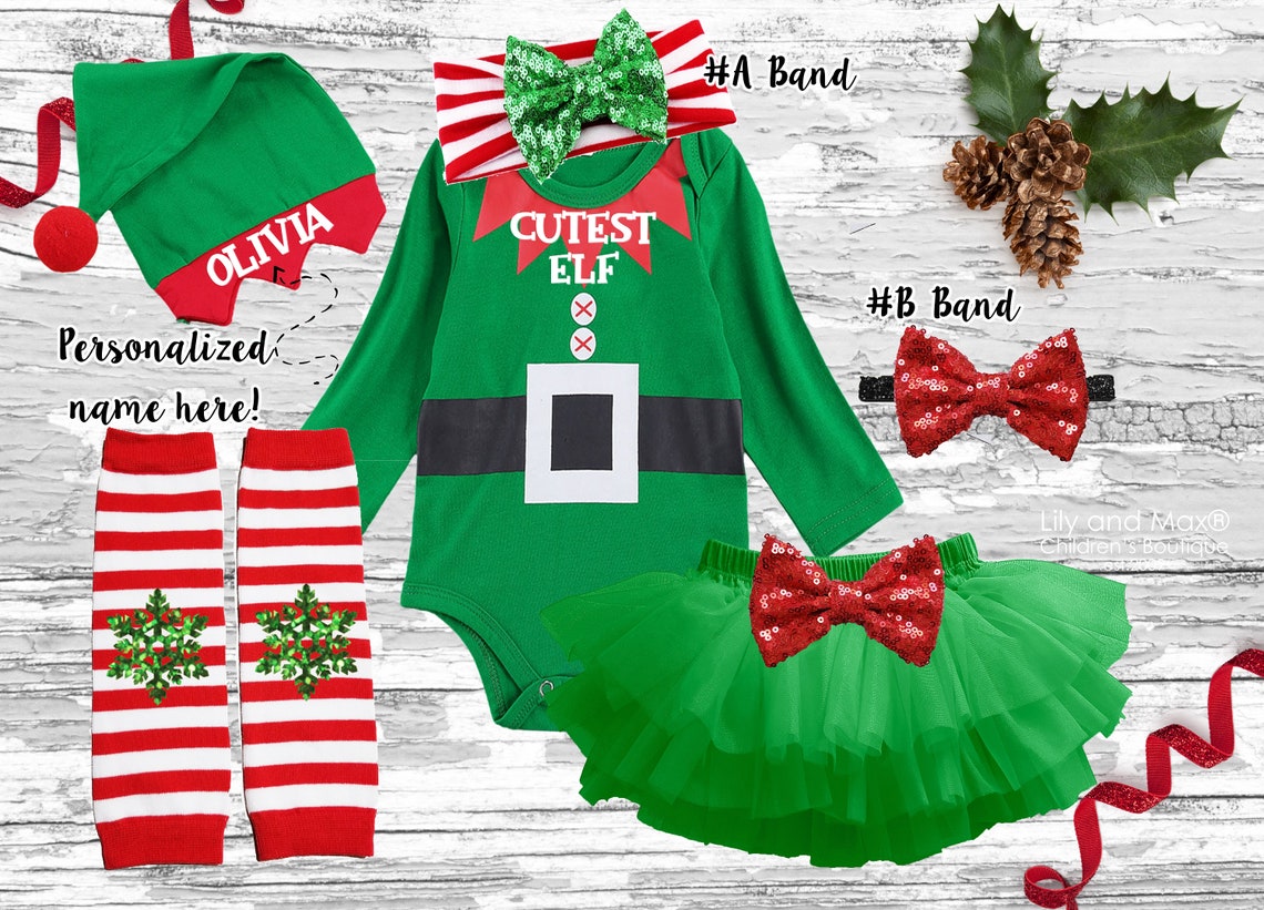 Elf baby girls Costume Personalized Elf baby girls outfit | Etsy