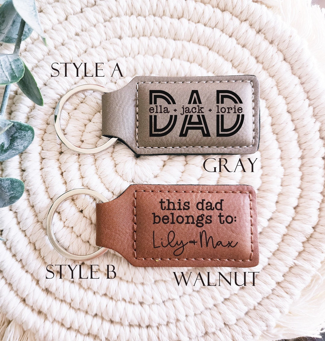 Personalized This DAD Belongs to Engraved Leather Key Chain With Gift ...