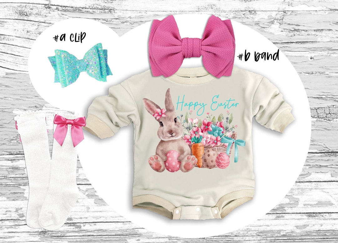 Easter Baby Outfit, Cute Bunny Super Soft Cozy Warm Sweatsuit Happy ...