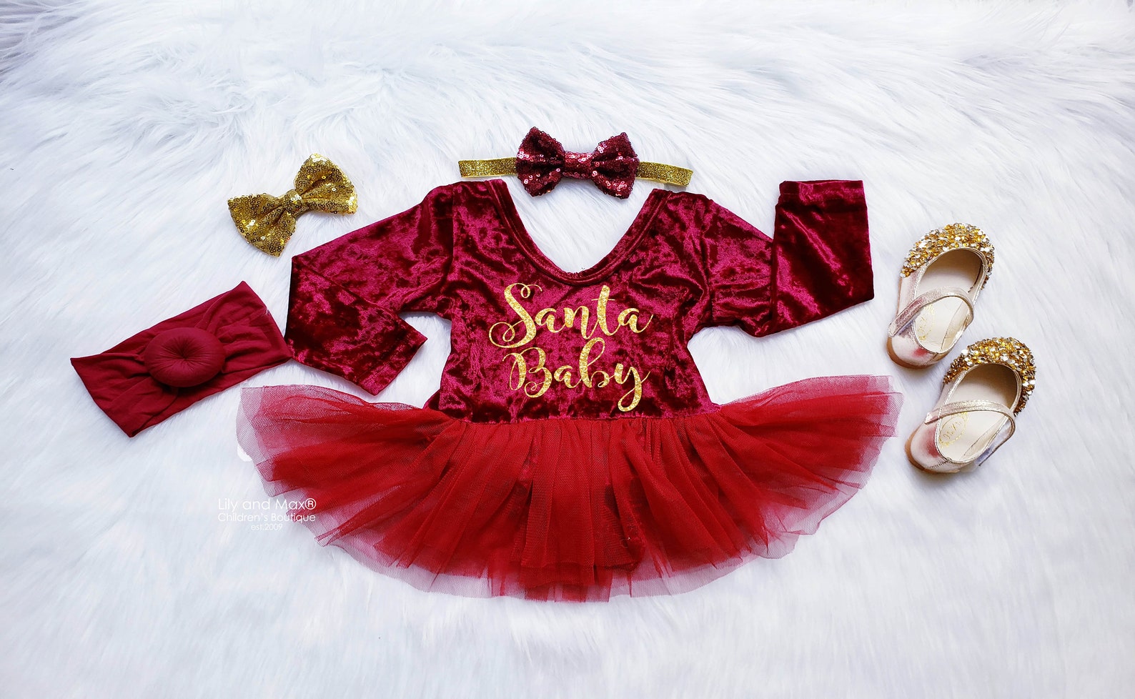 Christmas Girl Outfit Christmas baby girl tutu set SANTA | Etsy