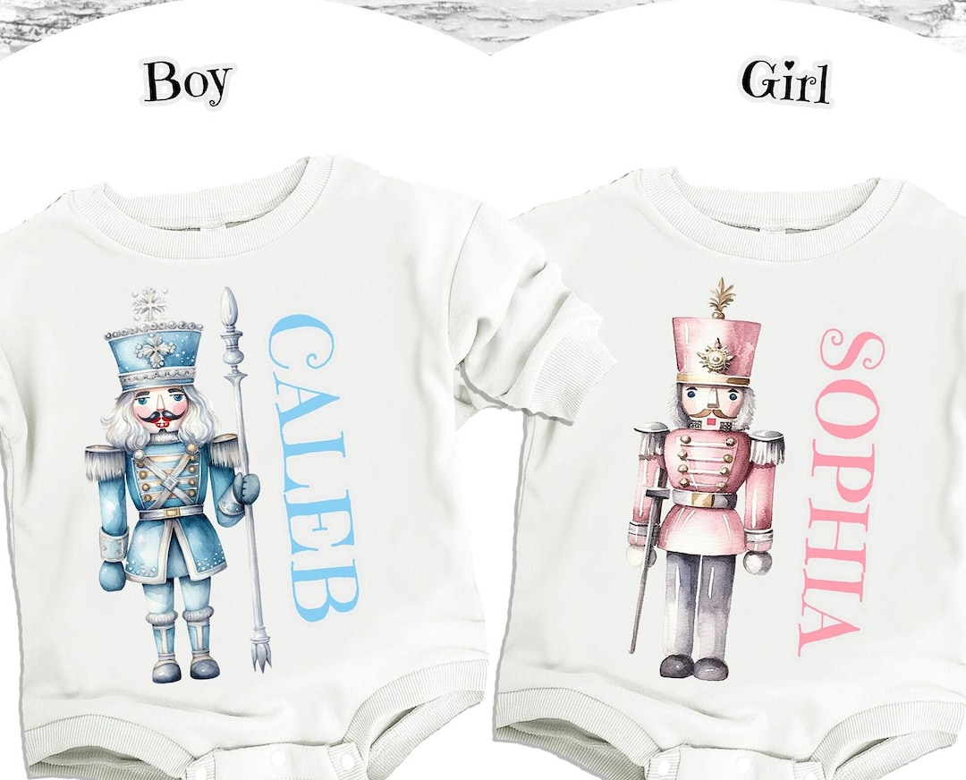 Christmas Nutcracker Baby Outfit: Twin Romper Sweatsuit - Etsy