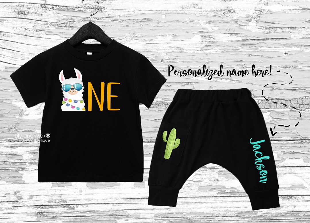 1st Birthday Boys Girls Fiesta Llama Outfit,llama Birthday Boys Outfit ...