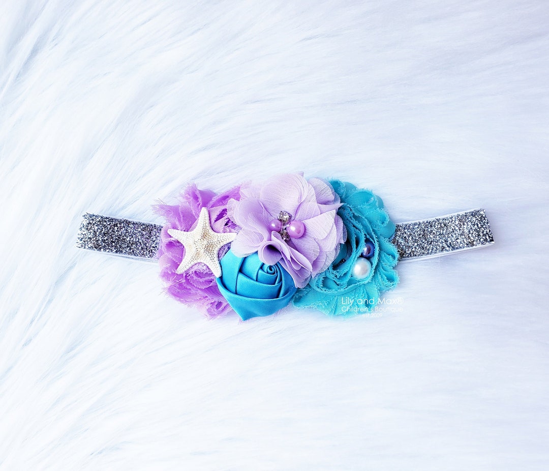 Mermaid Flower Headband: Sea Shell, Starfish, & Pearl Baby Headband - Etsy